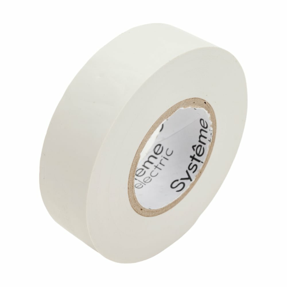 Изолента ПВХ Systeme Electric 19 мм, 20 м, толщина 0.13 мм, белая IMT1920WH