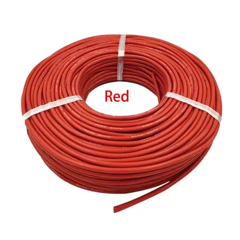 Термостойкий силиконовый кабель 8-22 AWG красный/черный 5/10/20/50 м 26 AWG, Red Color, 50m