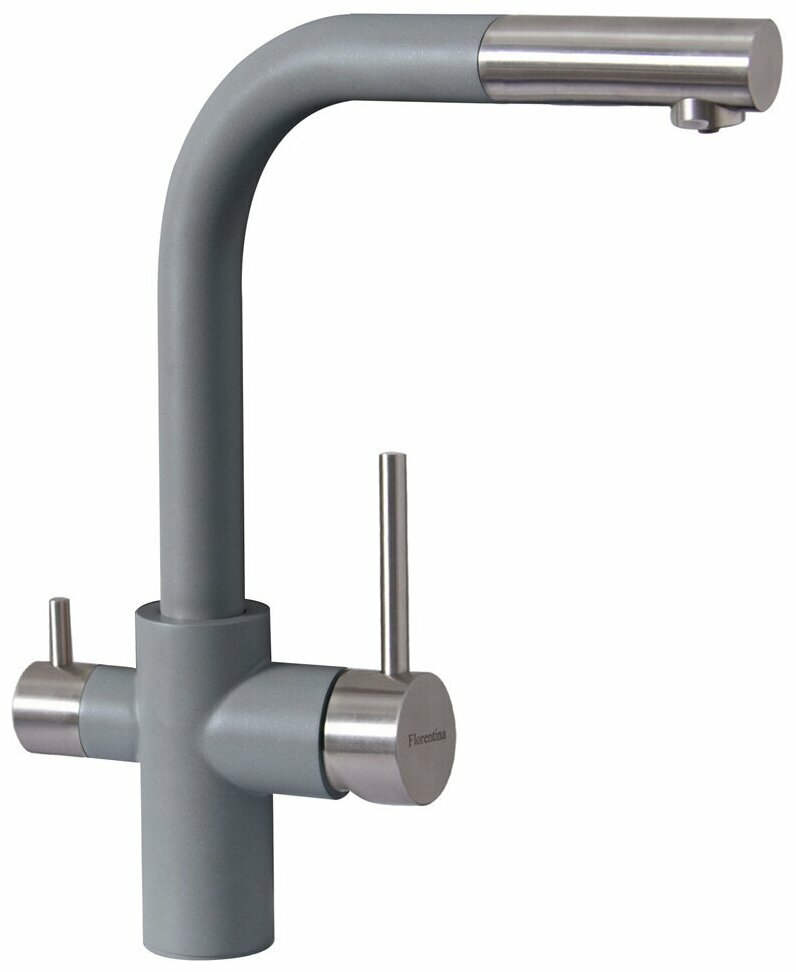 Смеситель для кухни Florentina Кристалл FL серый шёлк 333.32H.2123.307