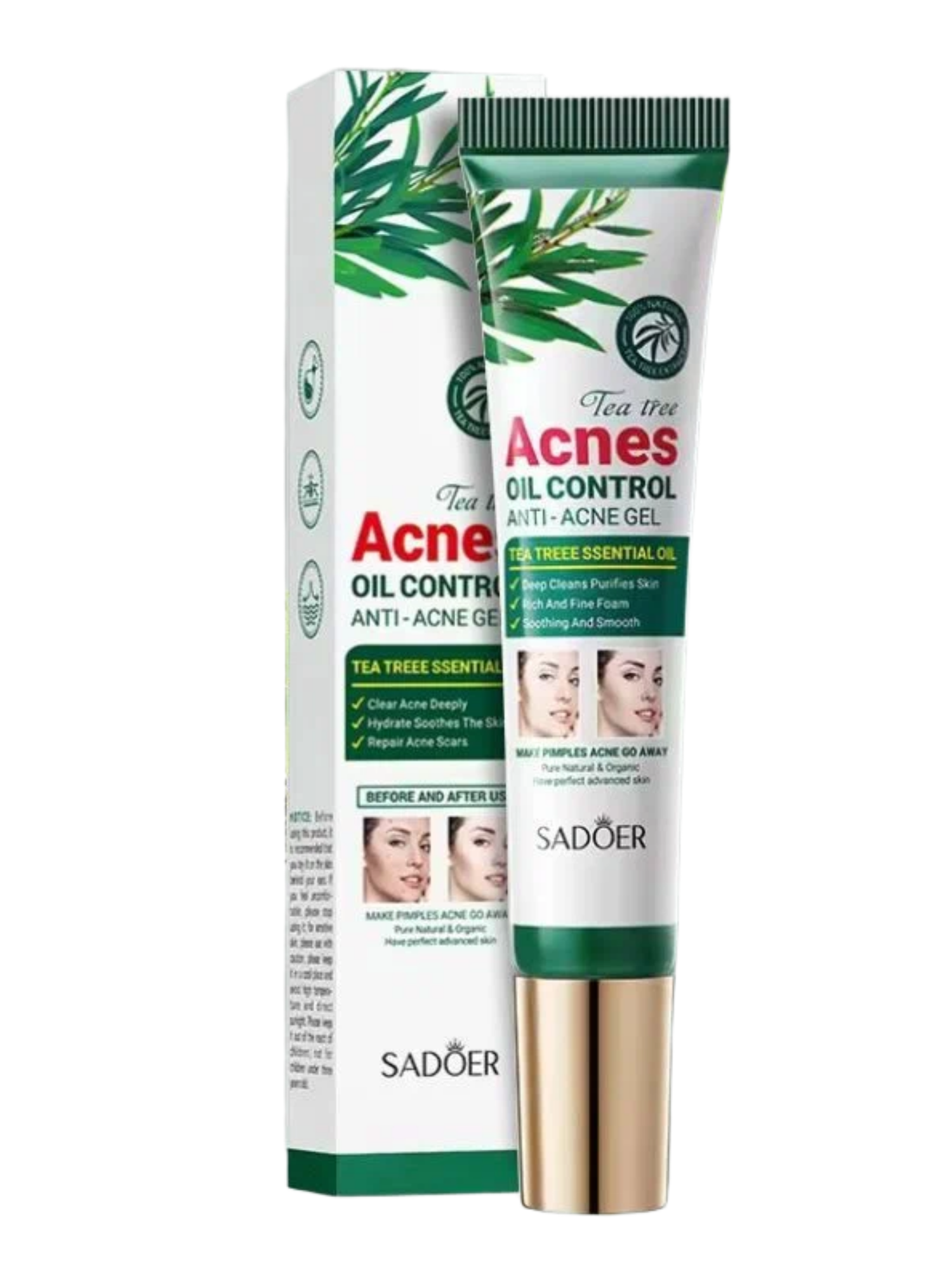 Гель для лица SADOER "Acnes Oil Control", с экстрактом Чайного дерева, 20 г