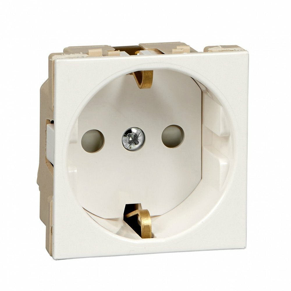 Wessen 45 Бел Розетка с заземлением для кабель-каналов RAL9010, Systeme Electric, RN16-113-BE