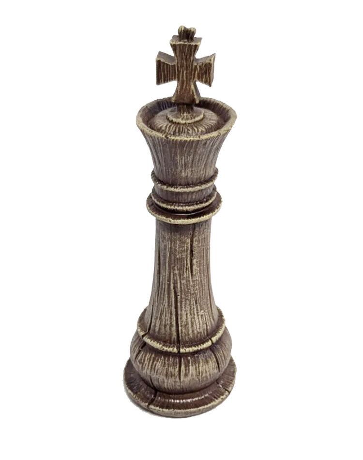 Фигура декоративная Шахматный король (коричневый) 8х8х23см KSMR-718573/I152