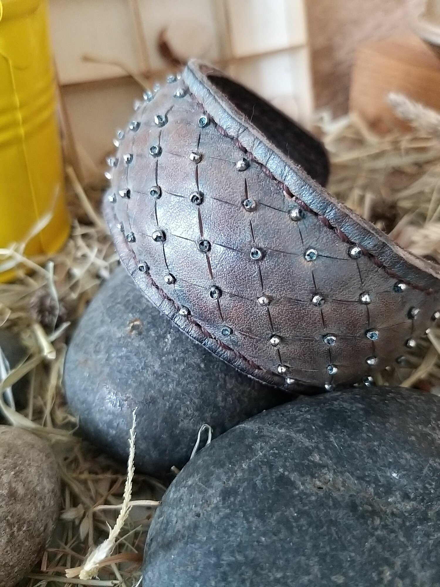 Браслет-манжета, бисер, металл