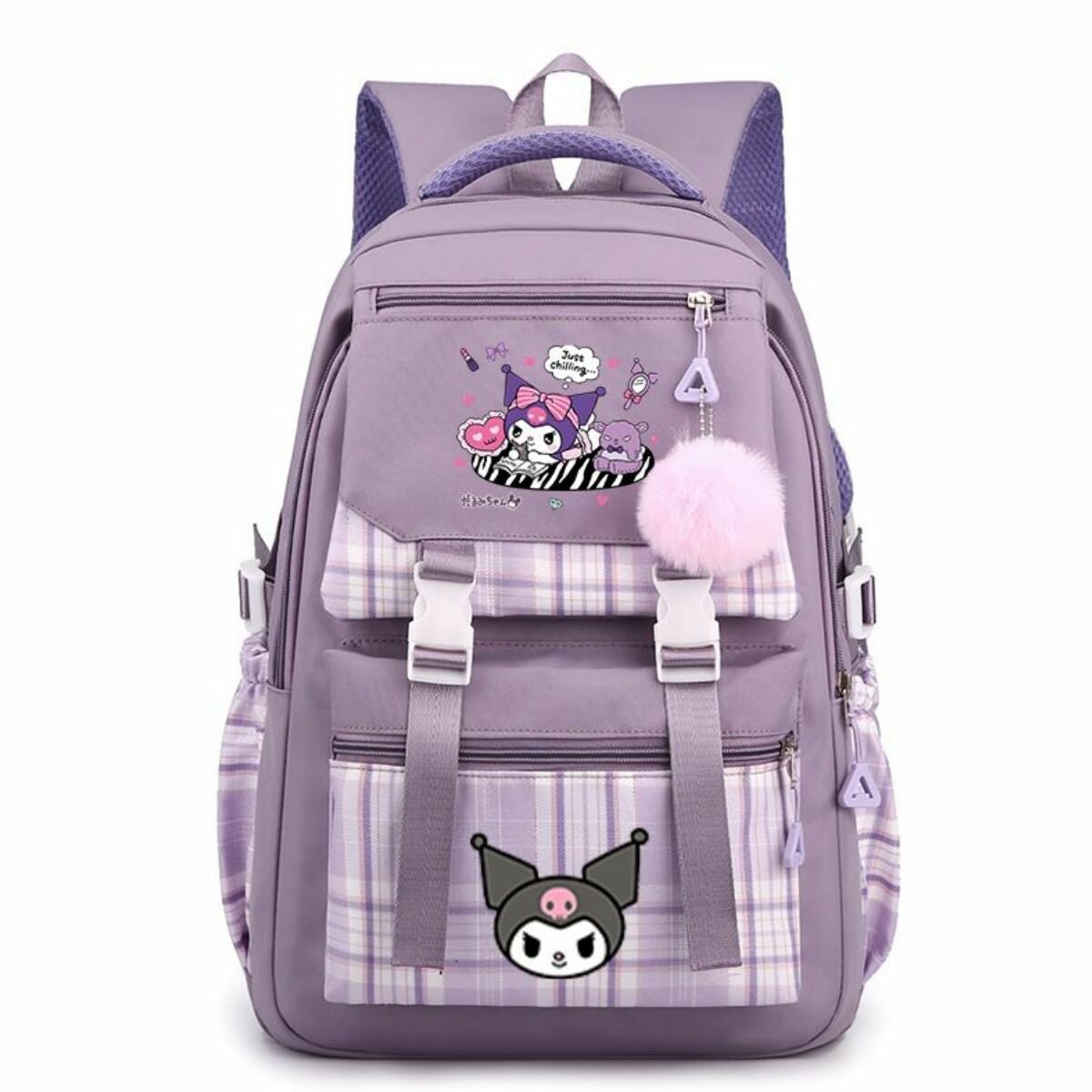 Рюкзак Куроми KUROMI с пушистым брелком