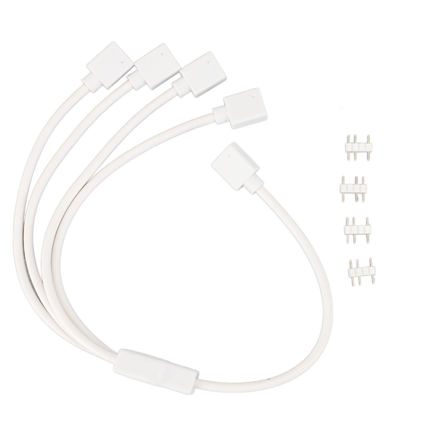 Разветвительный кабель ARGB 1 на 4 гнезда на гнездо 5 В 3-контактный RGB-разветвитель удлинительный кабель для кулера процессора корпуса компьютера и вентилятора ARGB 5 В, белый