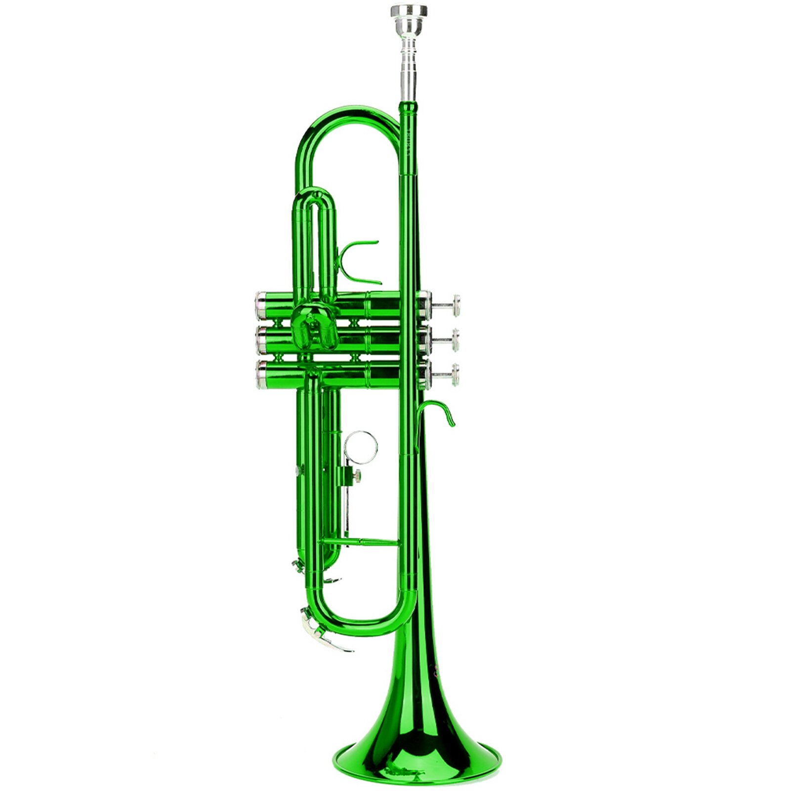Медная труба, музыкальный духовой инструмент с набором вспомогательных инструментов (зеленый)