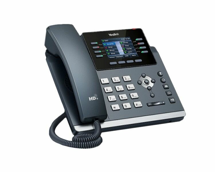 IP телефон Yealink SIP-T44W / 12 SIP-аккаунтов, 2 порта USB, Wi-Fi, цветной экран, PoE, Gigabit Ethernet, без б/п