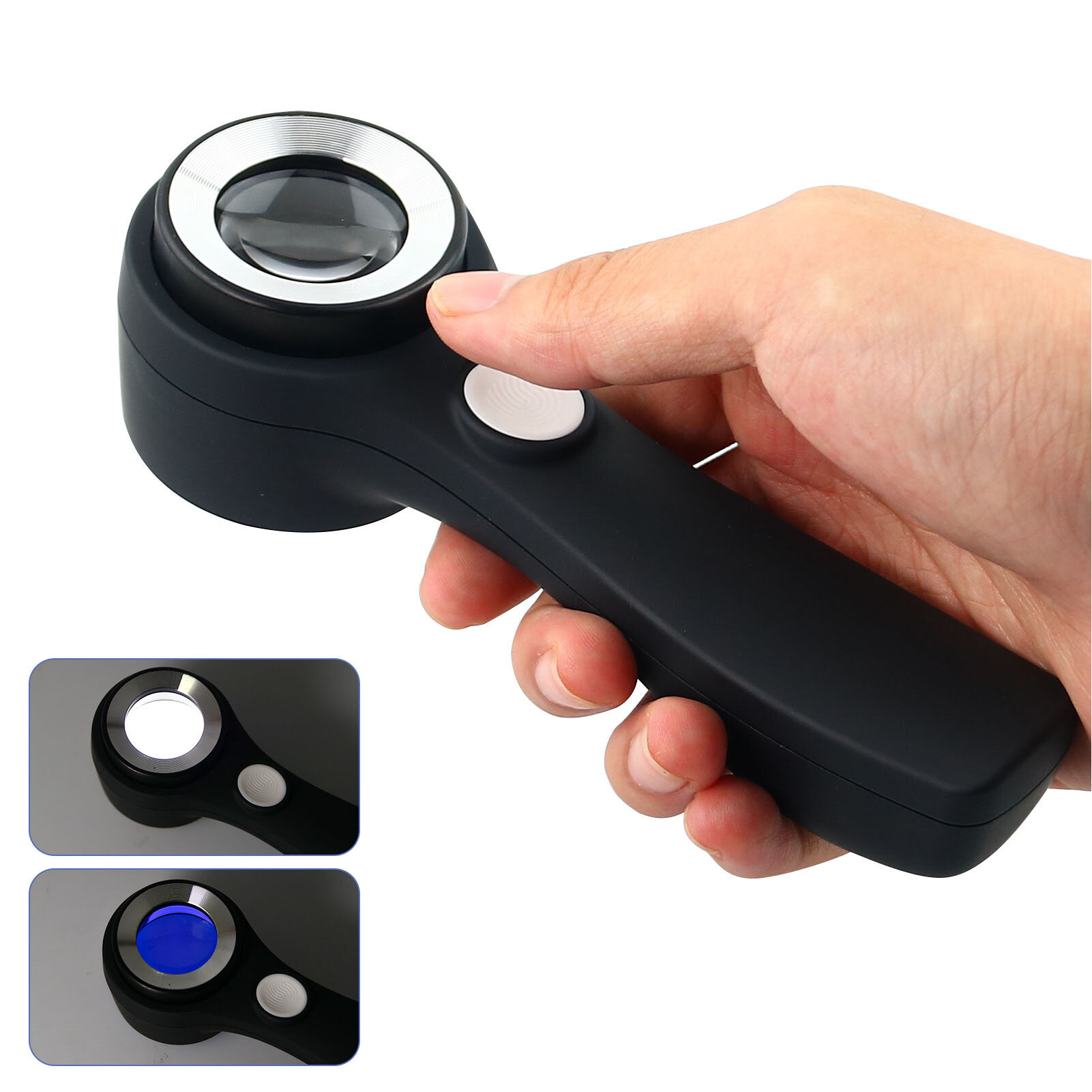 Лупа Ручная 60-кратная лупа с подсветкой USB Перезаряжаемая светодиодная лупа для наблюдения на открытом воздухе