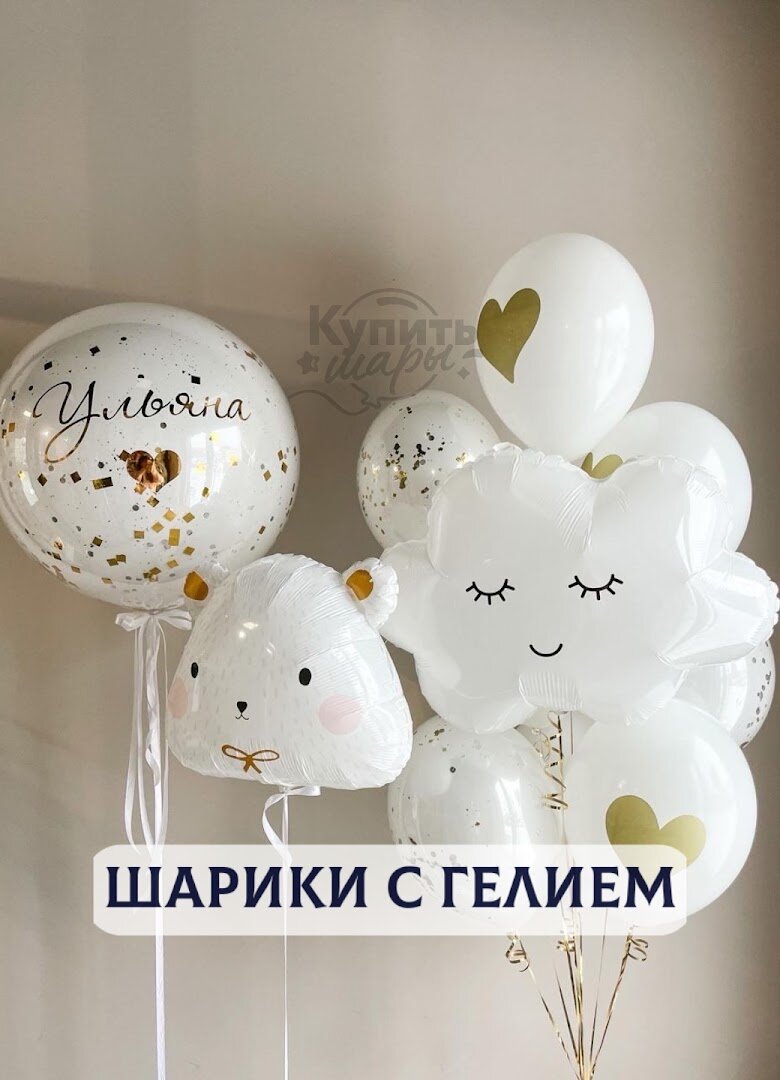 Воздушные шары с гелием, шарики воздушные на выписку для девочек №30