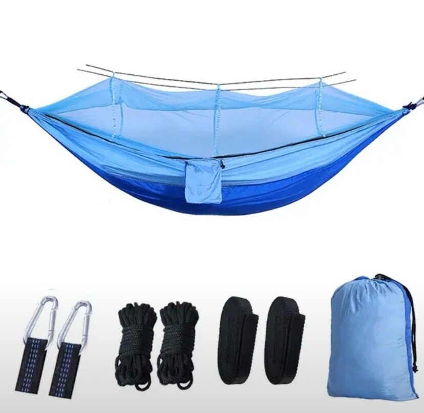 Гамак с москитной сеткой/Гамак для кемпинга на открытом воздухе/Синий