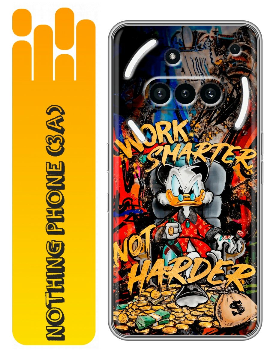 Чехол для Nothing Phone (3a) с принтом Дональд Дак Деньги (Насинг Фон 3а)