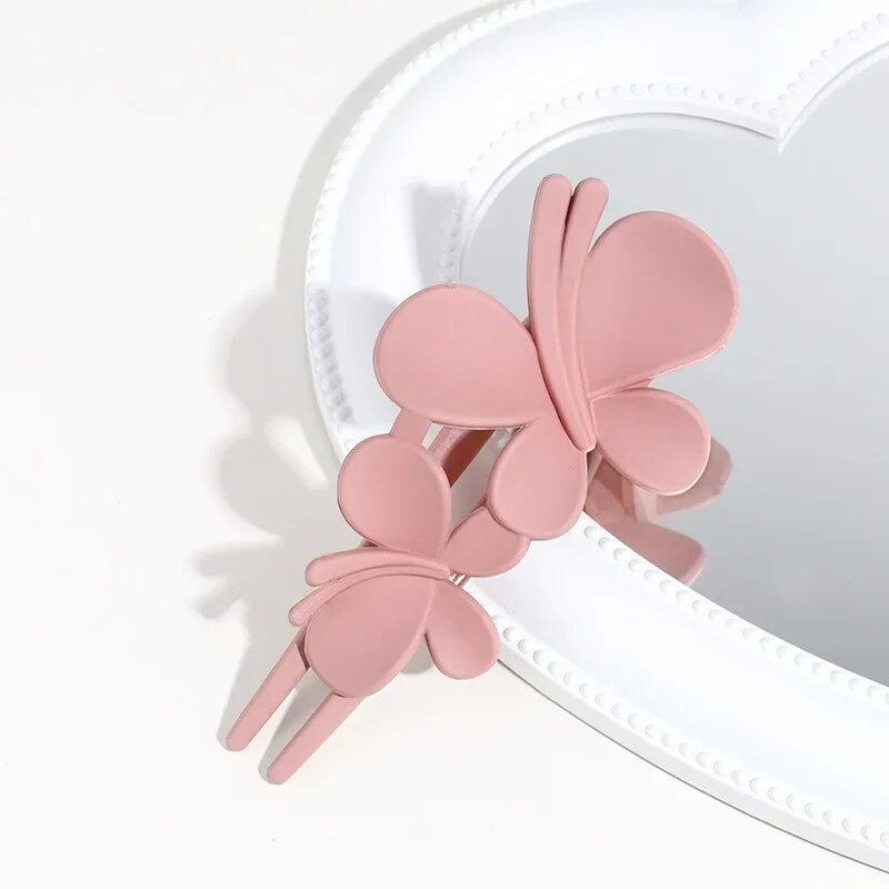 Большой акриловый зажим для волос с бабочкой ms pink