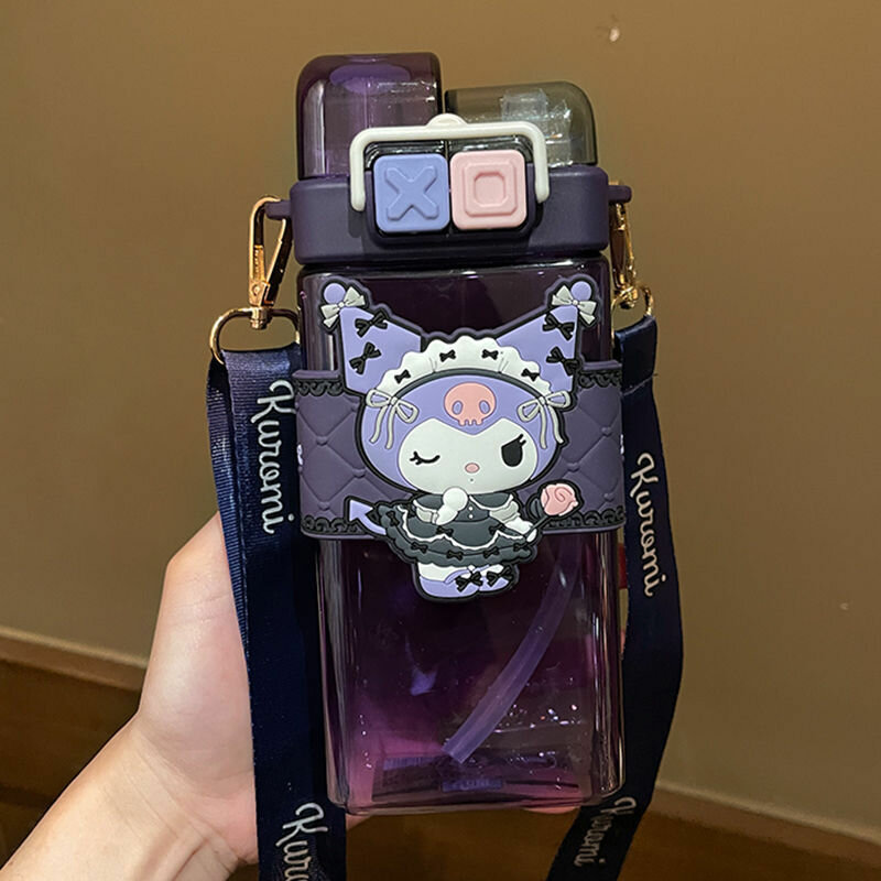 Стакан для воды Sanrio Hello Kitty, летний тритановый милый стаканчик из соломы для девочек и детей в стиле панк, двойной стаканчик для питья, устойчивый к падению