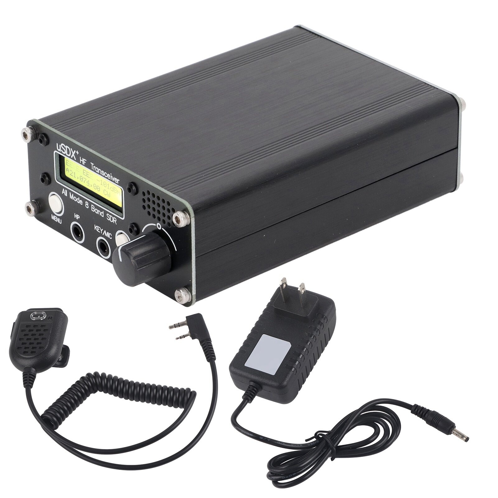 8-диапазонный радиоприёмник с ЖК-дисплеем, SDR, полнорежимный, КВ, SSB, QRP, с BNC-разъемом для антенны, вилка стандарта США, напряжение 00-240 В.