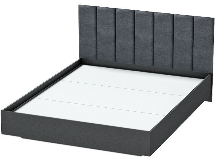 Кровать 160 (Полосы) Антрацит/Антрацит, настил ЛДСП, без матраса