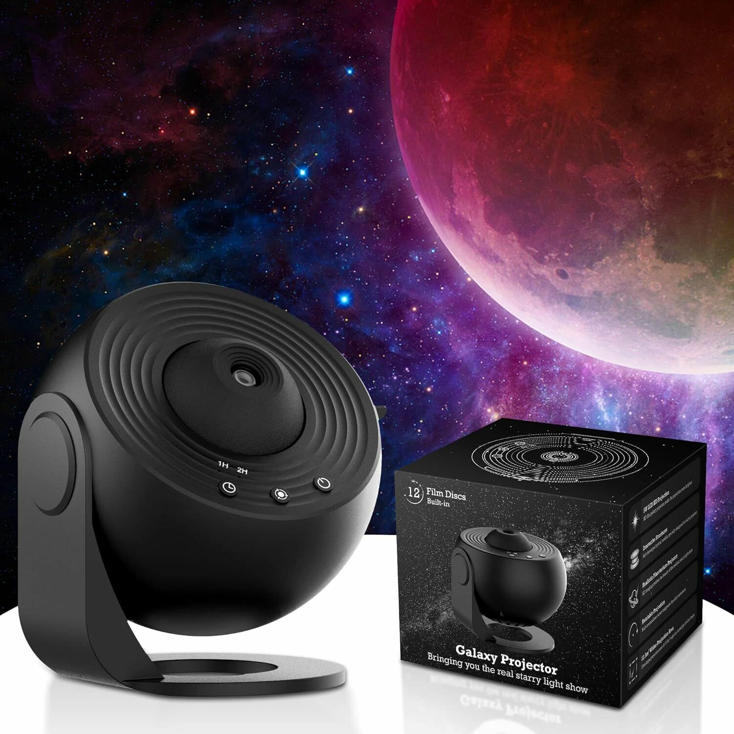 Детский портативный проектор 12-в-1 LED Star Planetarium, USB, мини-проектор звезд для сна