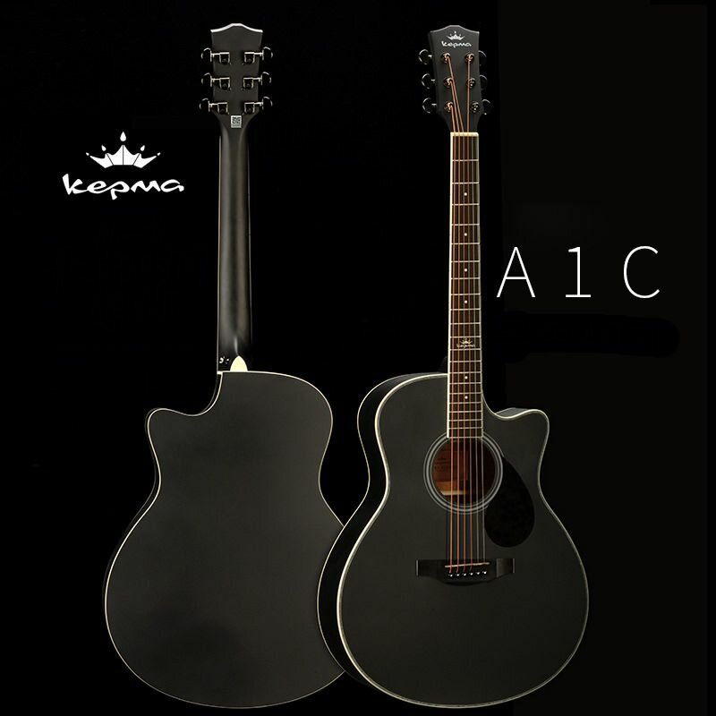 Kepma A1C Black Matt акустическая гитара, цвет черный