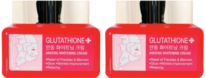 Крем для лица осветляющий с глутатионом Dr.cellio Andong Glutathione Whitening Cream, 75 мл, 2 уп