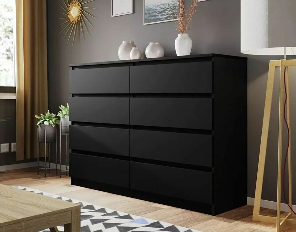 Комод 8 ящиков "Элла" черный