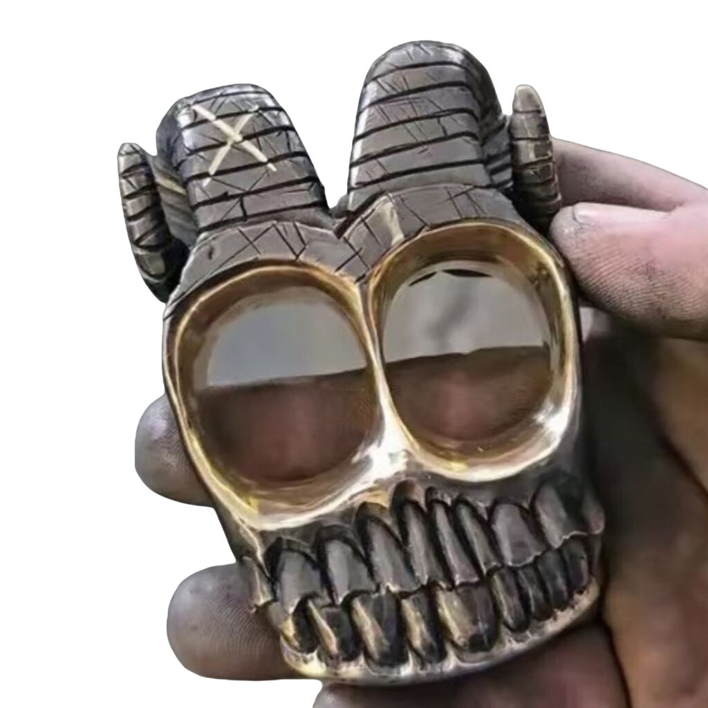 Металлическое украшение в виде черепа из рога барана-1