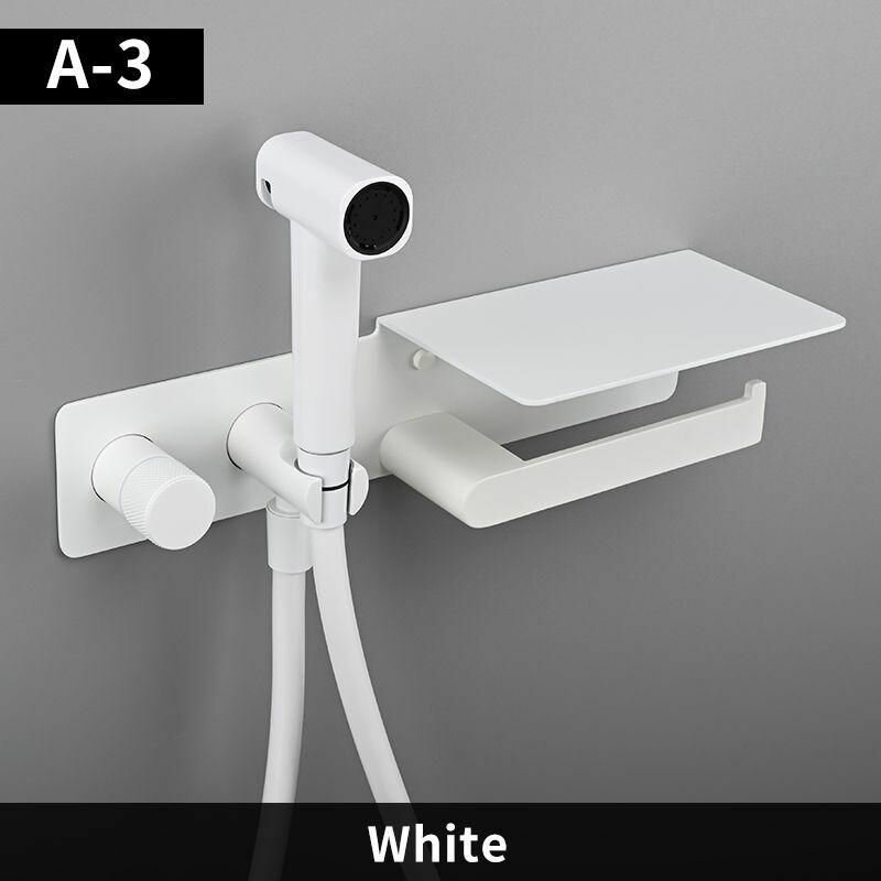 Высококачественный латунный душевой набор для биде с распылителем и подставкой для бумаги , домашних животных и стирки детских подгузников Белый цвет