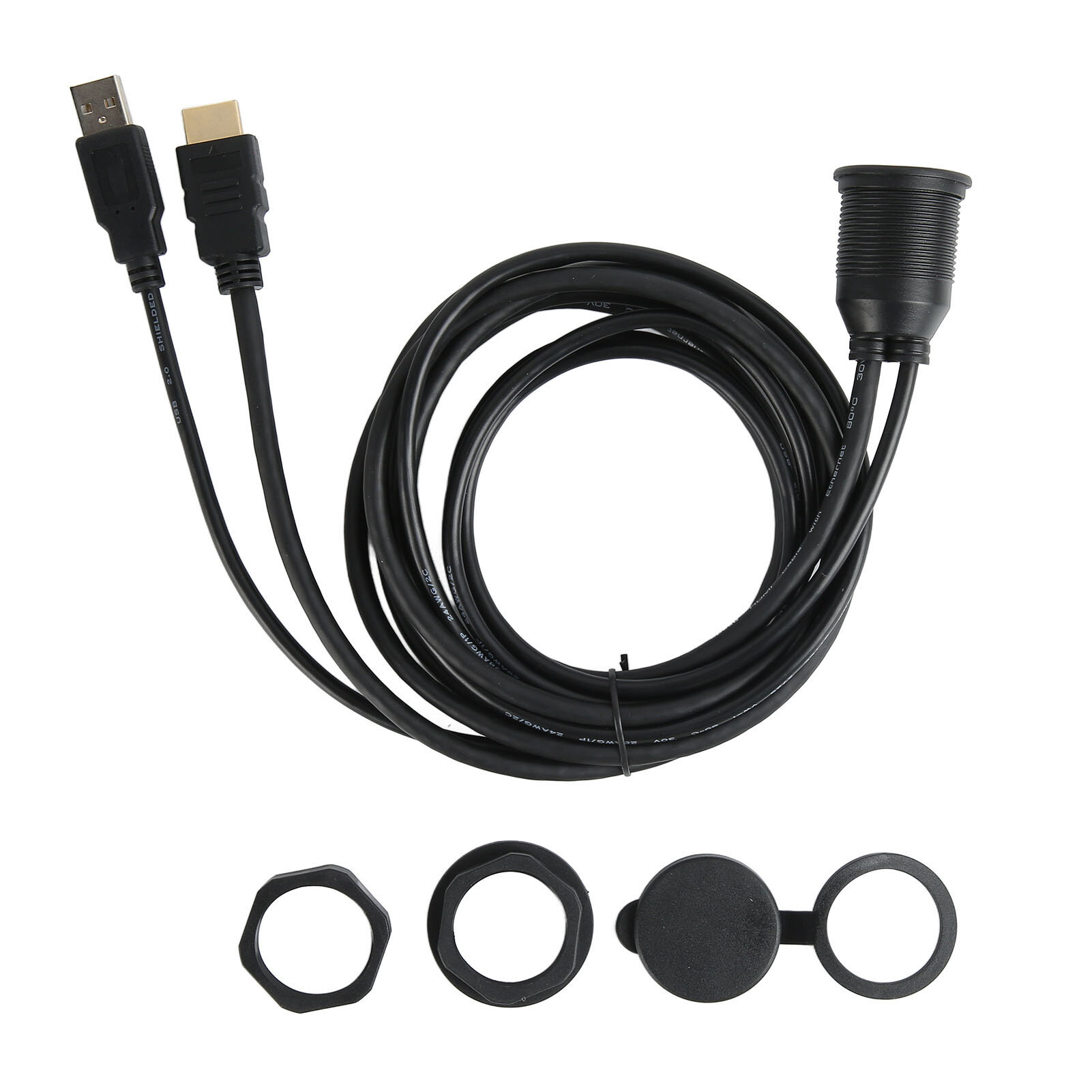 Комплект кабелей для скрытого монтажа, USB 2.0, HDMI Male-Female, удлинительный кабель AUX