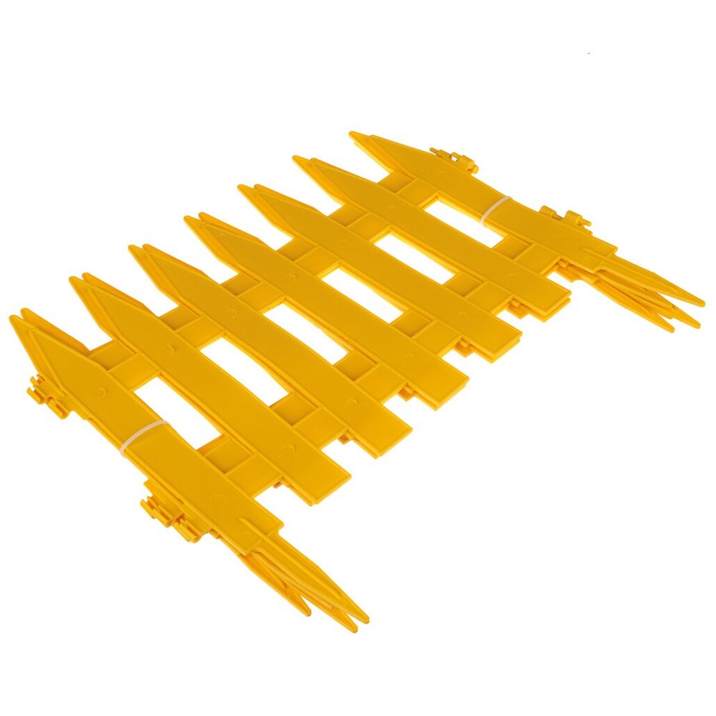 Декоративный заборчик "Солнечный сад" 5 секций, ярко-желтый, 39х2,5х34см