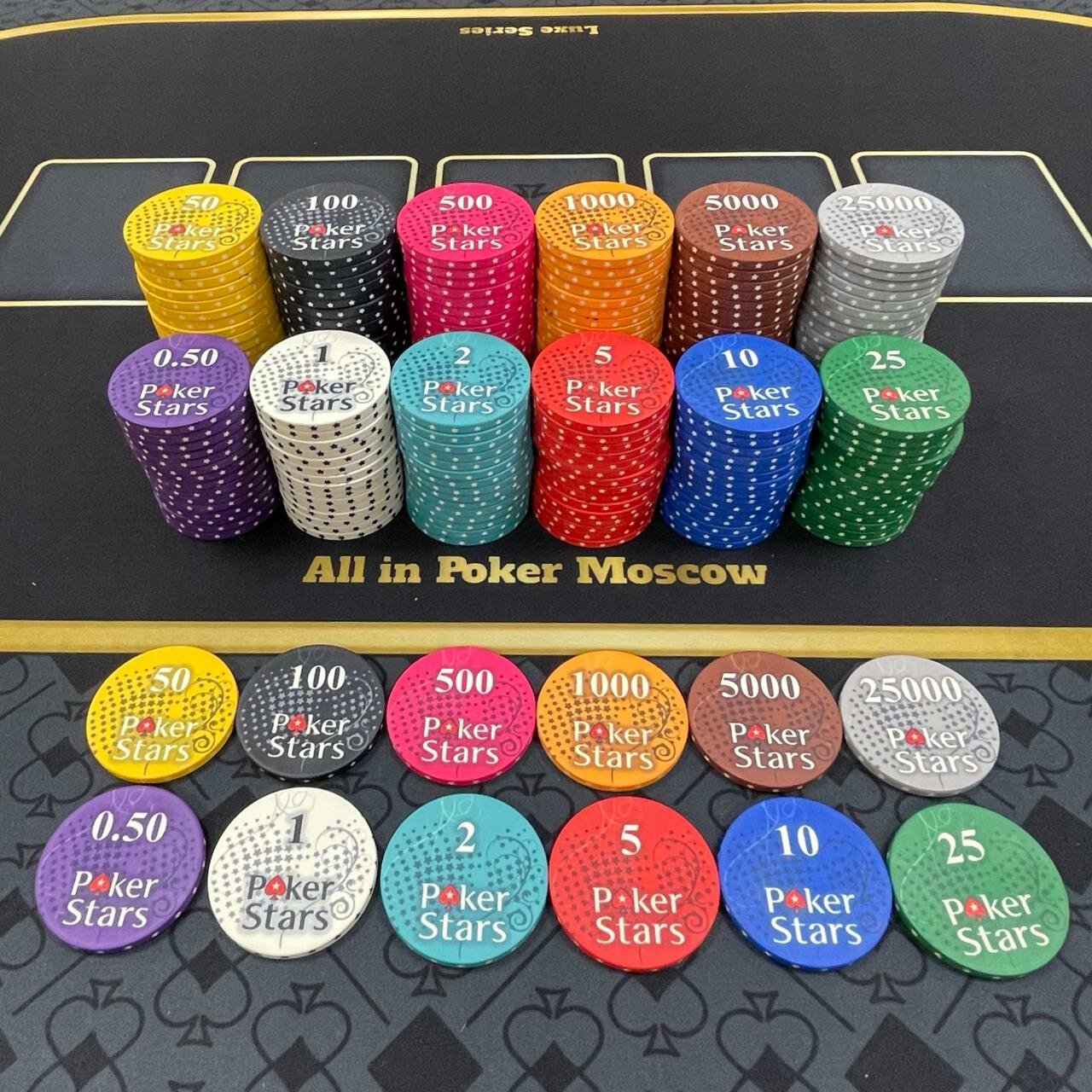 Керамические фишки профессиональные - номинал 5000 - 25 штук