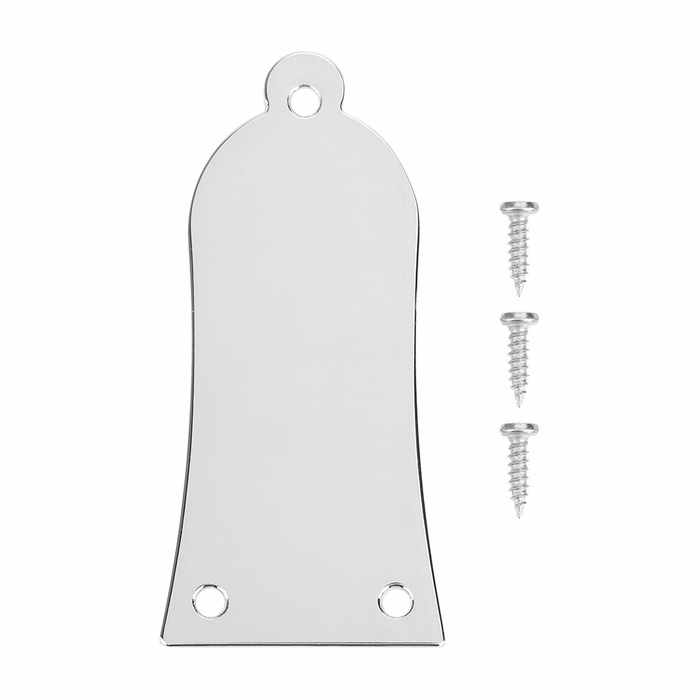 3 Holes Metal Truss Rod Cover with Screws Guitar Bass Replacement(Silver)