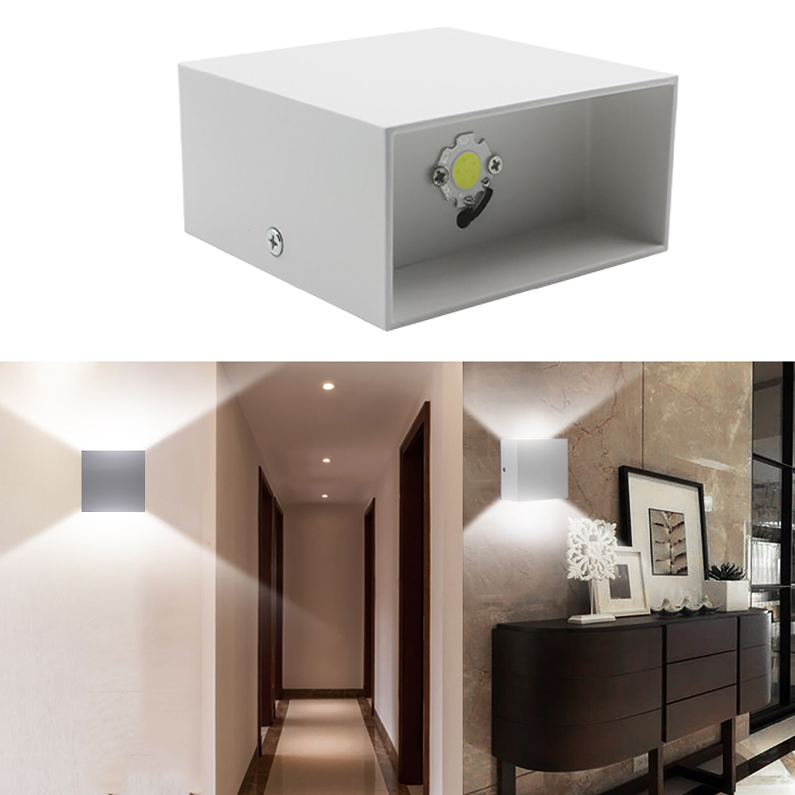 AC 85-265V 6W Cube LEDs настенные бра современные COB настенные светильники для коридора, лестницы, прихожей, крыльца