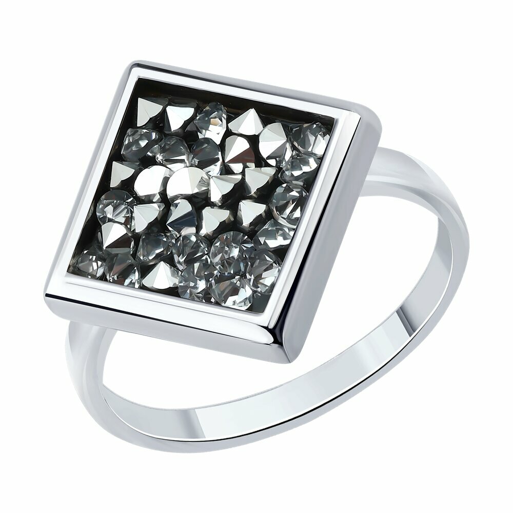 Кольцо, серебро, 925 проба, кристалл