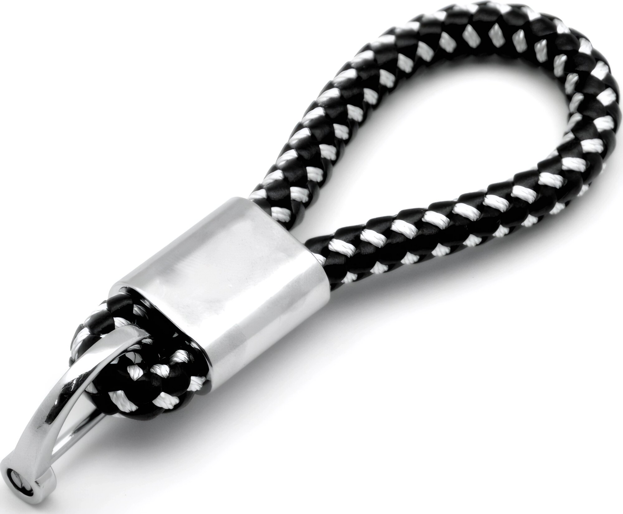 Плетеный брелок-ремешок для ключей Арго БК1-21 Chevrolet (черно-белый)