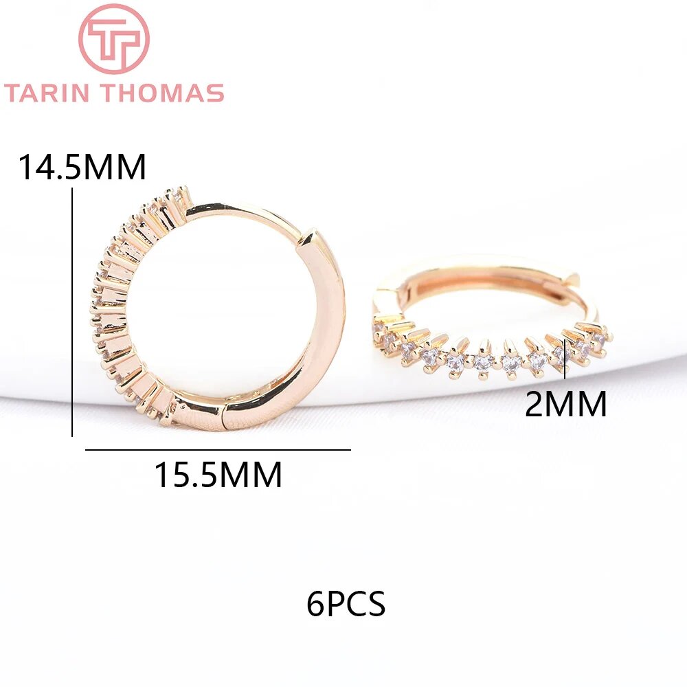 Серьги сердце из латуни с цирконием TARIN THOMAS 9145-24K Gold Color
