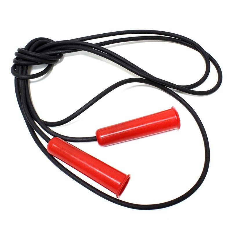 Скакалка резиновая с красными ручками