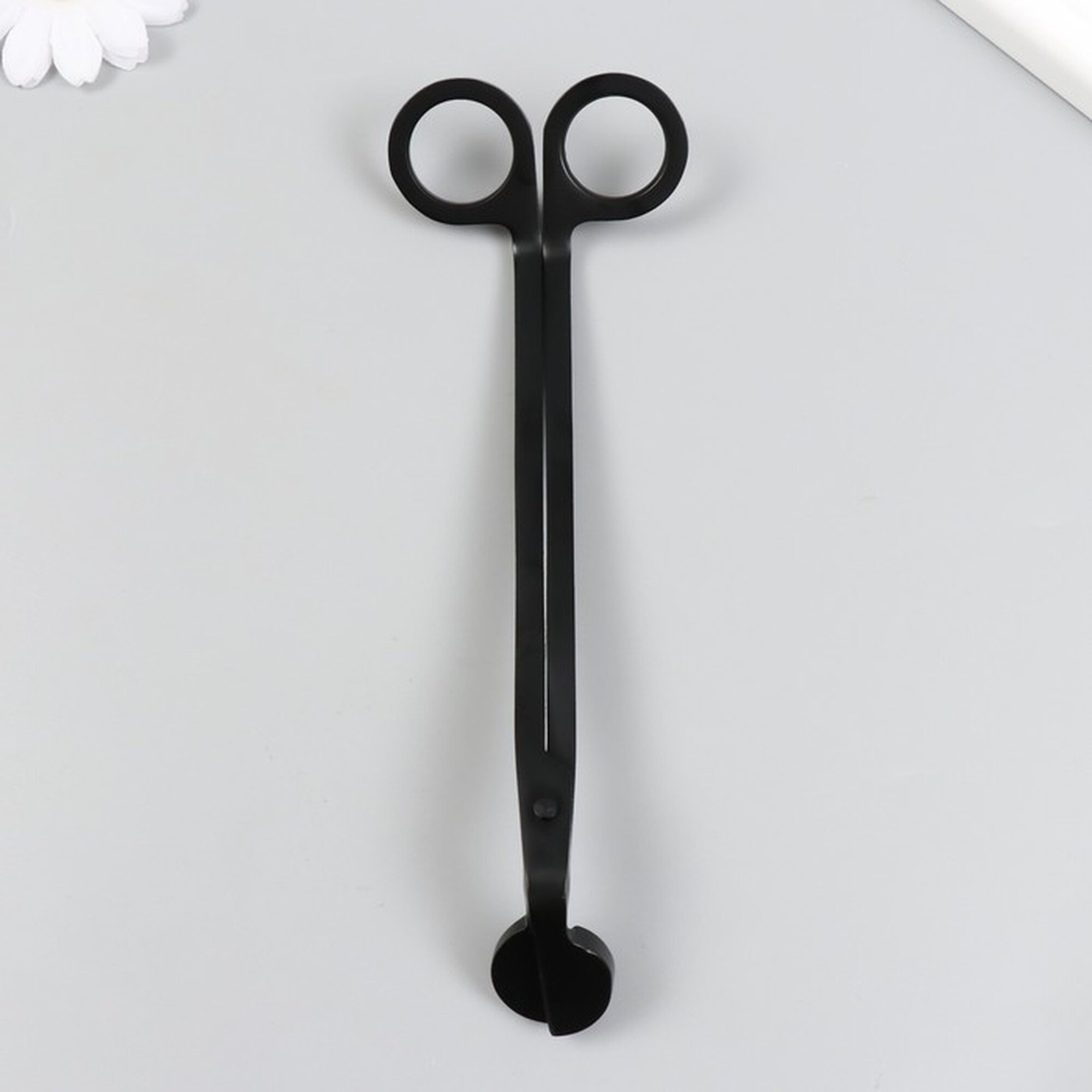 Ножницы для свечей Сима-ленд, нержавеющая сталь, черные, 18 см