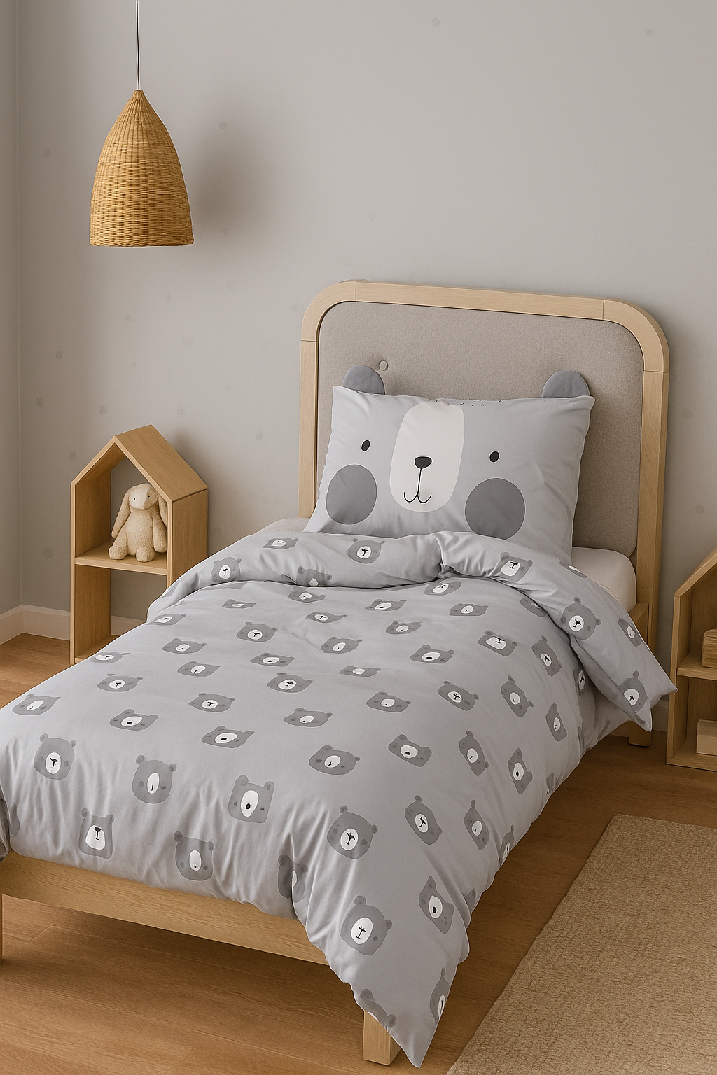 Постельное белье детское Этель "Gray bear" 1.5 спальное, наволочка 50х70 см, 100% хлопок