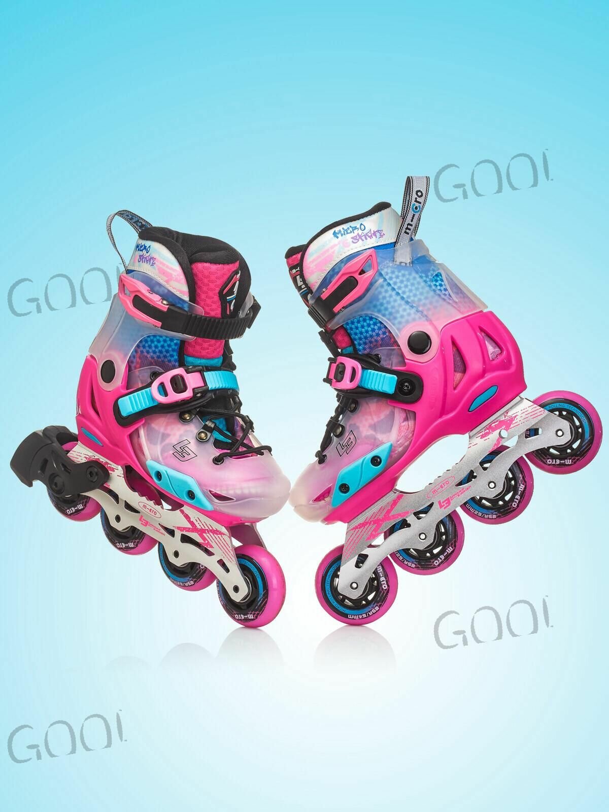 Уникальные детские раздвижные роликовые коньки для фрискейта Micro Infinite LE Pink