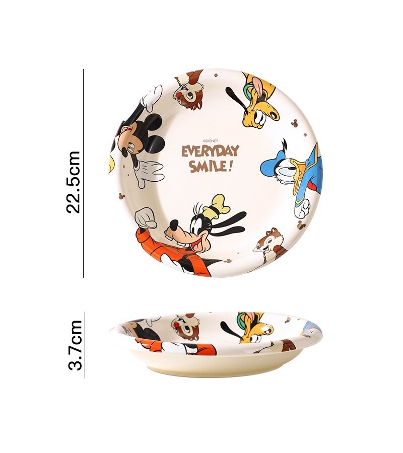 Легкая роскошная детская керамическая круглая тарелка Микки 3,7*22,5см