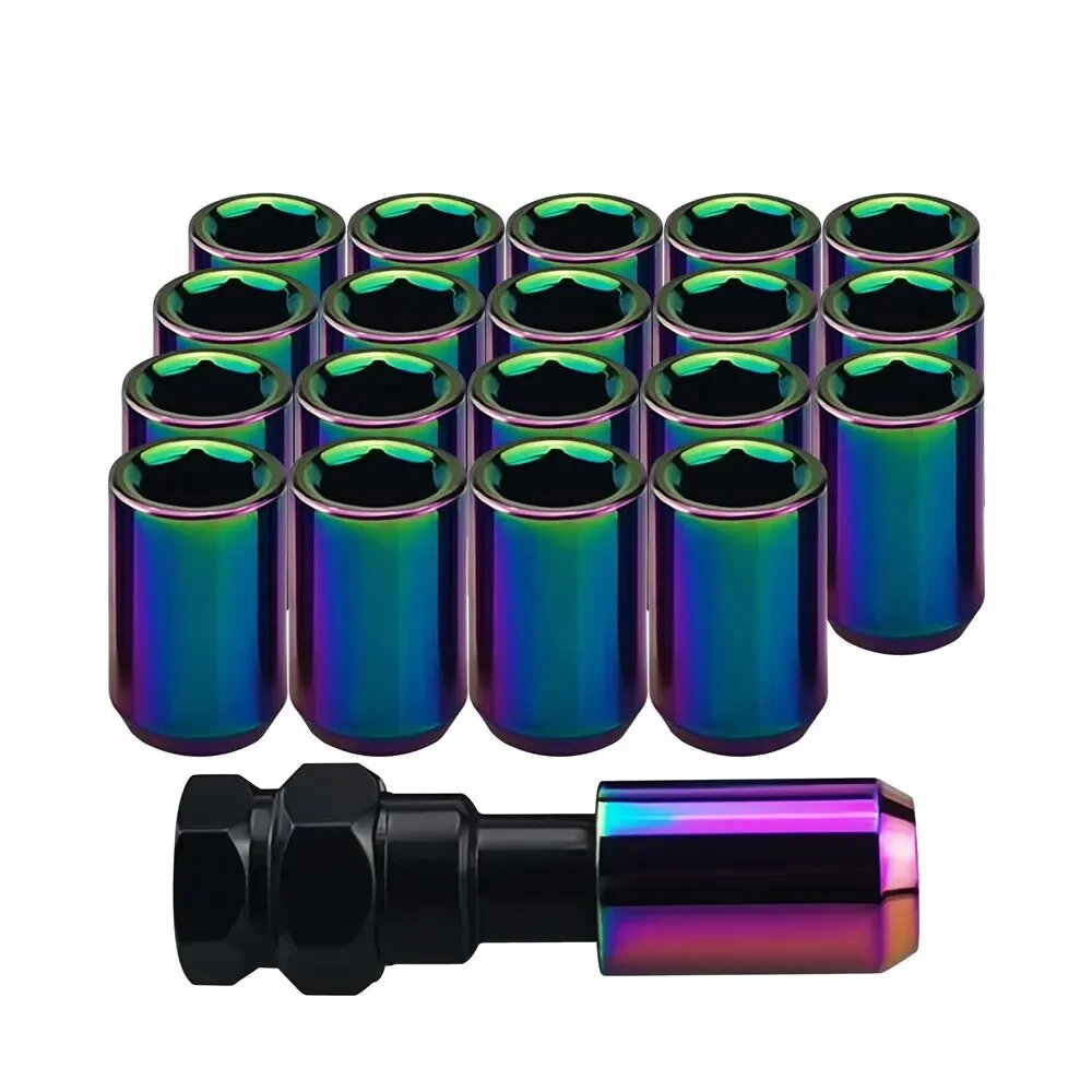 Универсальная автомобильная гайка-концентратор 32 мм, стальные удлиненные гайки для колесных колес, 20 шт, 16 шт, гайки для гоночных колес M12 x 1,25 M12x1,5, аксессуары м12х1,5, multicolor 16pcs