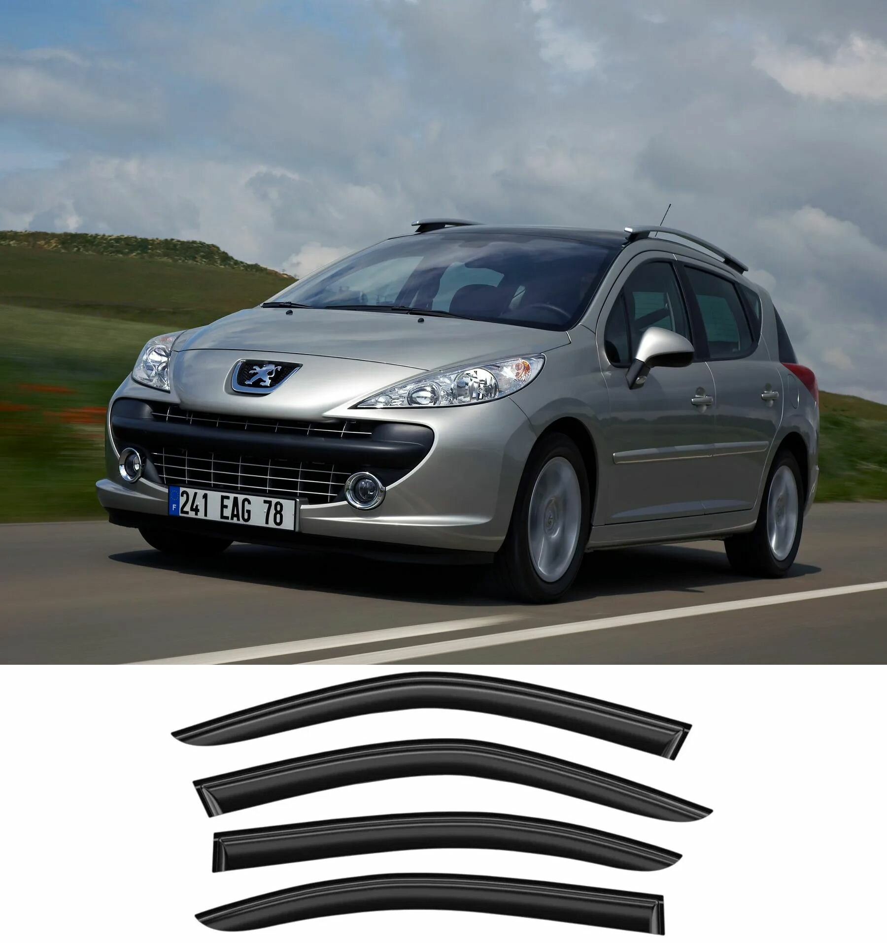 Дефлекторы боковых окон PEUGEOT Пежо 207 5дв. (2006-2009)