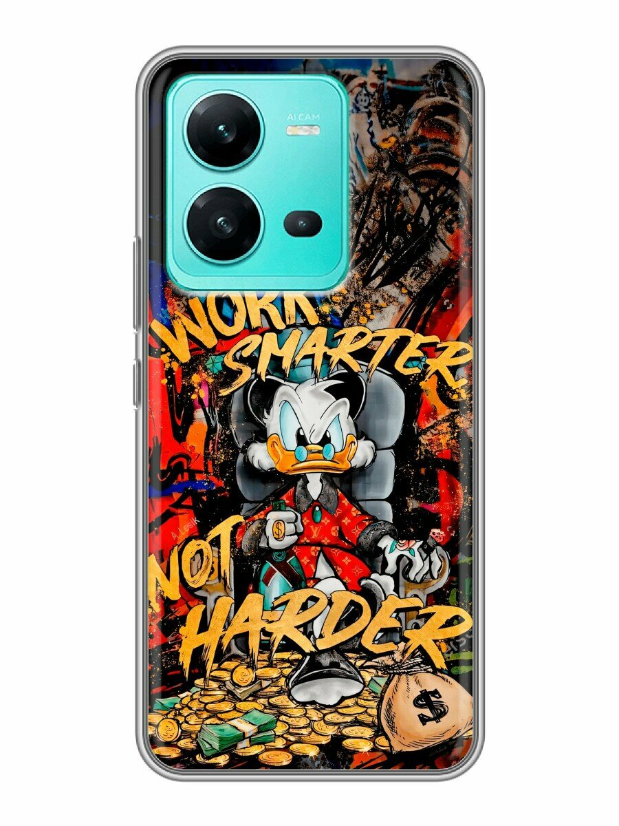 Чехол для Vivo V25 с принтом Дональд Дак Деньги (Виво В25)