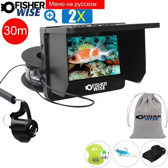 30m зимняя и летняя русская прошивка 4,3-дюймовая подводная видеокамера в подарок для рыбалки