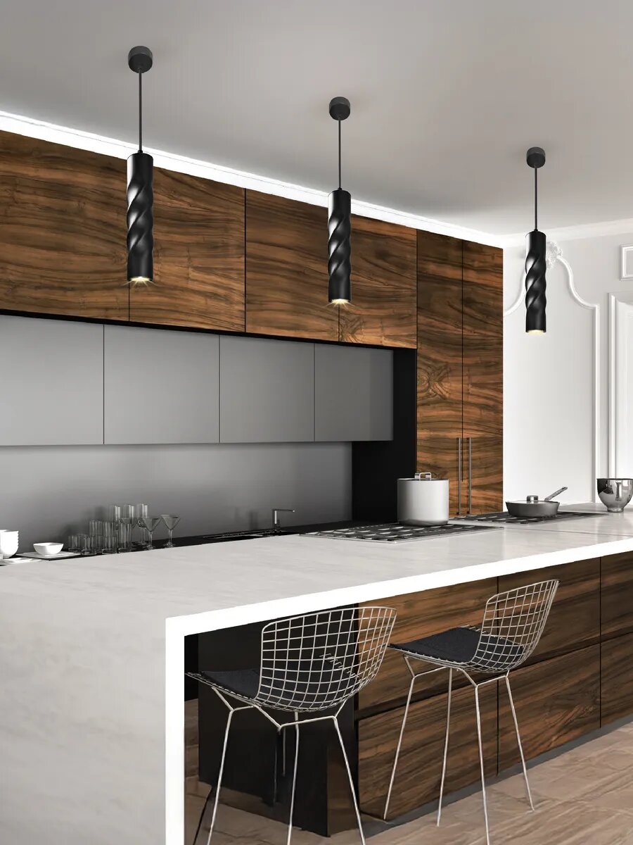 Светильник потолочный подвесной ЭРА PL24 BK GU10, металл, max 12 Вт, d55 мм, IP20, черный