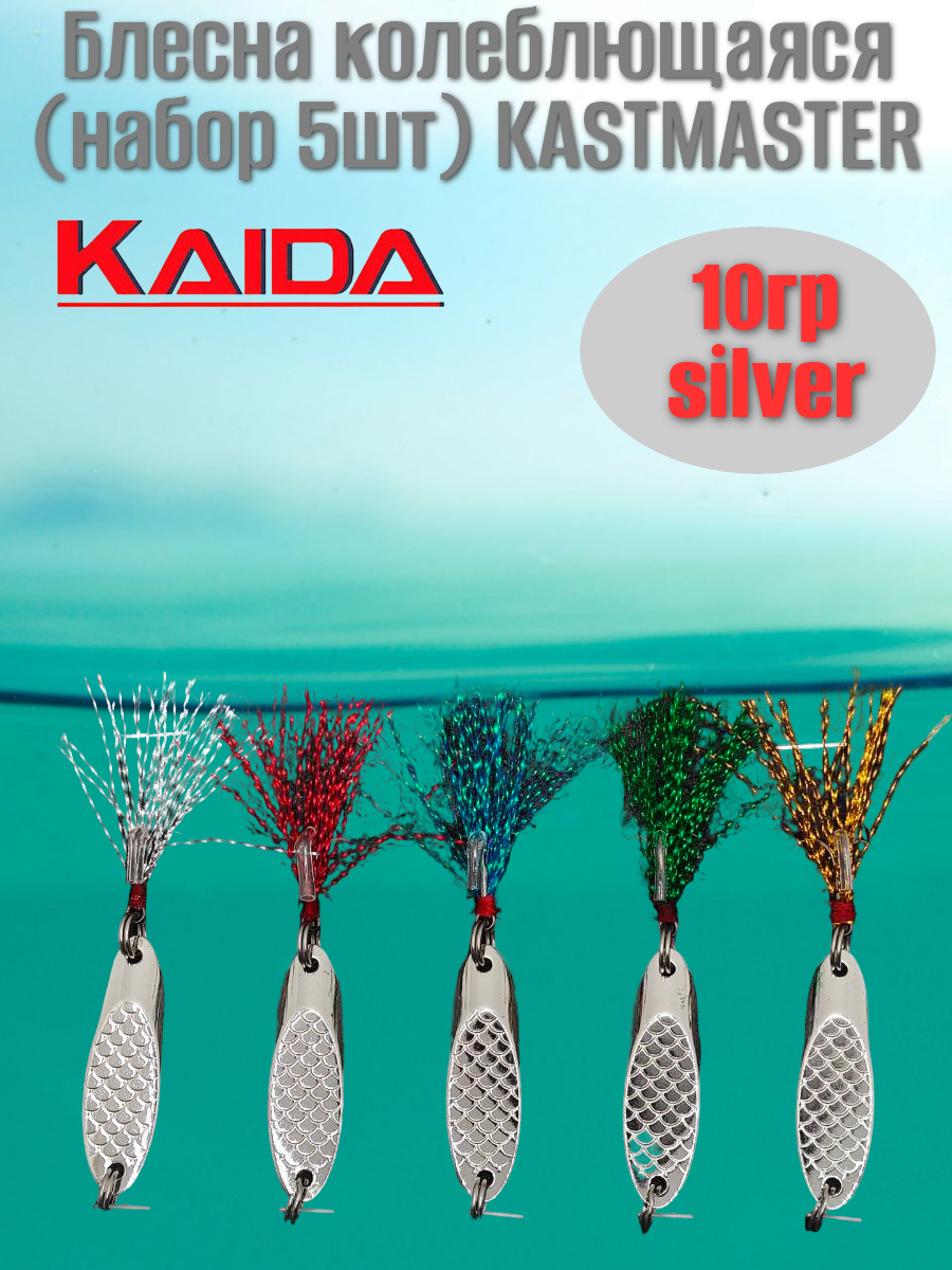 Блесна колеблющаяся (набор 5шт) KASTMASTER Каида 10гр. silver