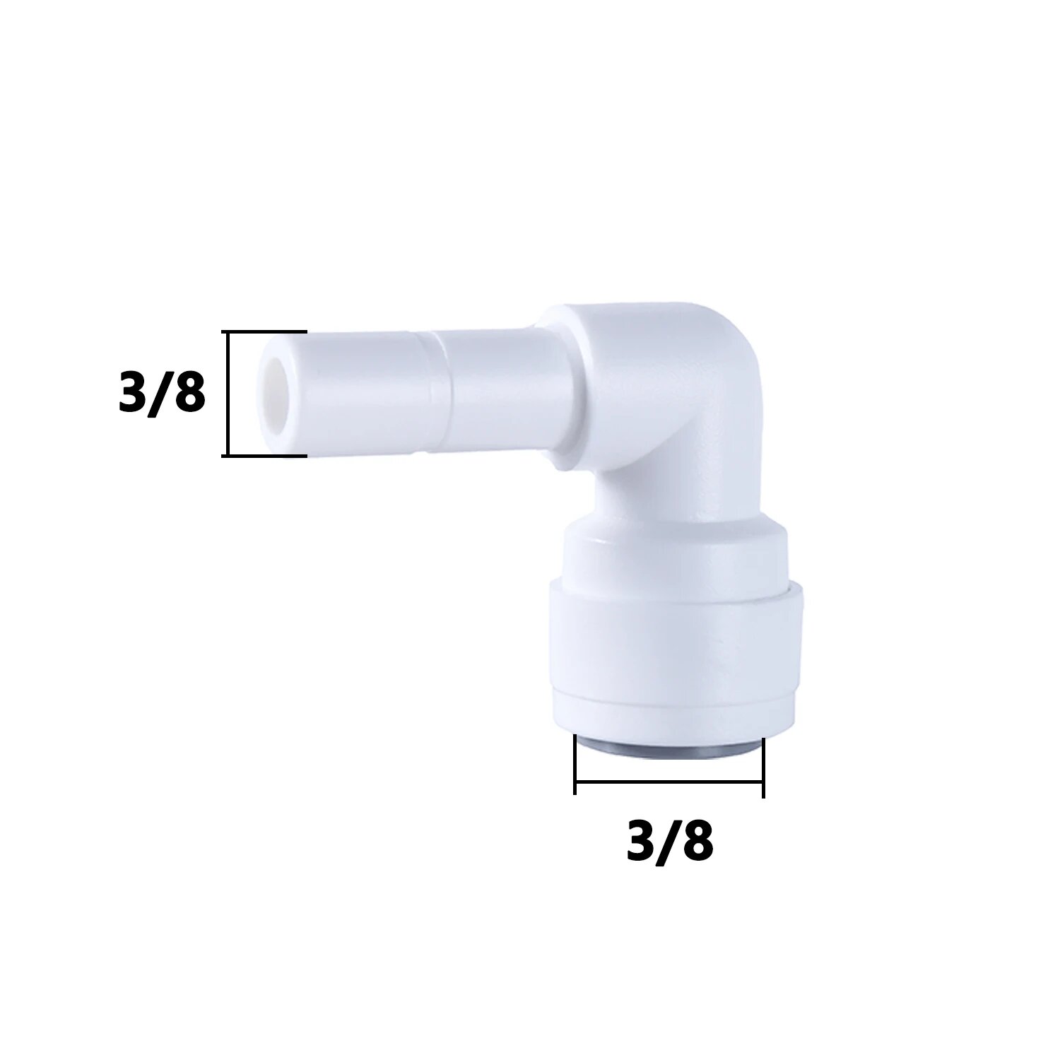 Фитинг угловой 90° 3/8 для обратного осмоса, POM, цвет 8