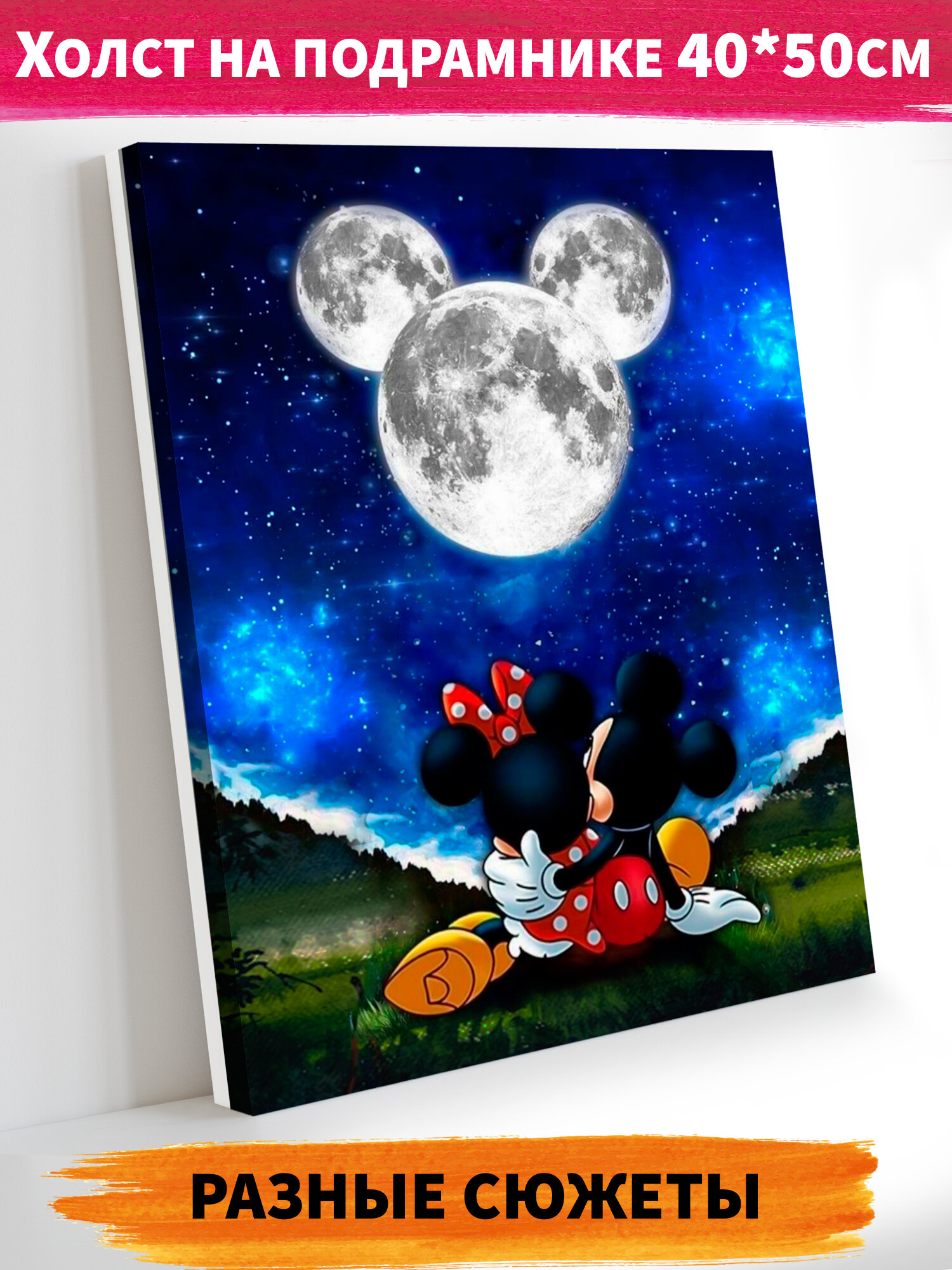 Алмазная мозаика Art on Canvas Микки и Мини (1 шт.)