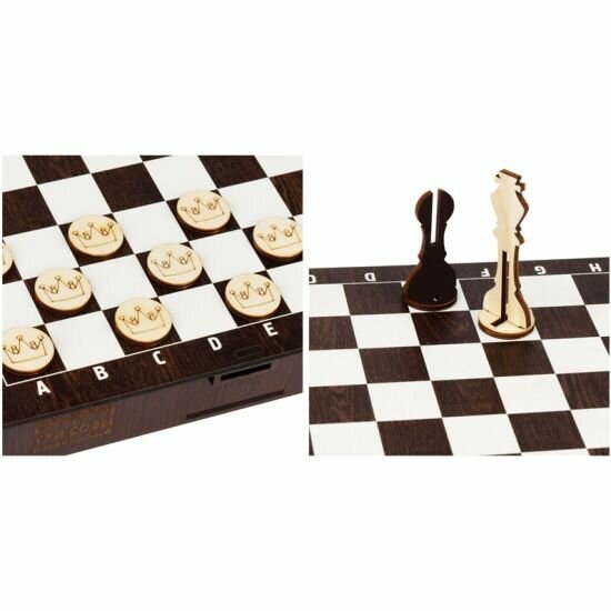 Игра настольная-конструктор Шахматы, шашки, 21*21см ТРИ совы