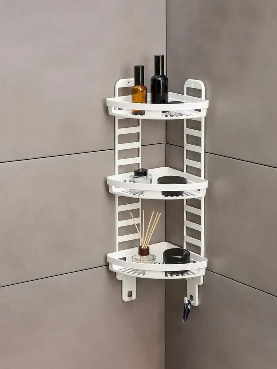 Полка настенная 25×18×58 см, угловая