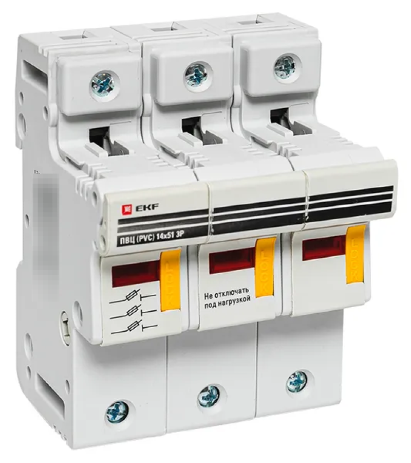 Предохранитель разъединитель EKF / ЕКФ для ПВЦ 14x51, 3 полюса, 500В, IP20 / электрика