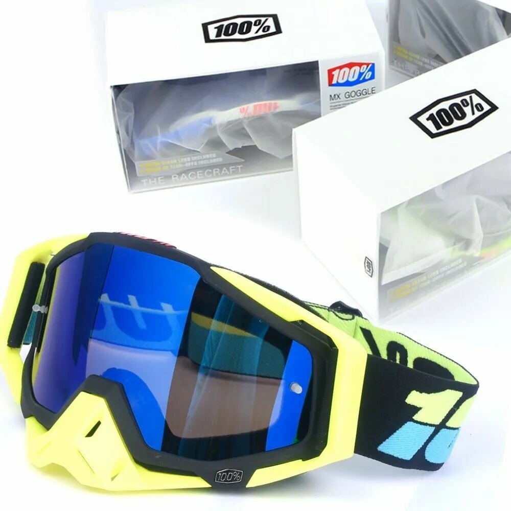 Очки для мотокросса эндуро , мотоочки 100% маска для квадроцикла Упаковка с прозрачной линзой